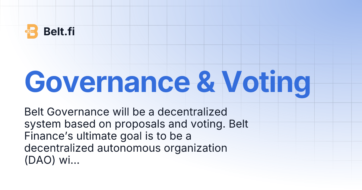 Governance & Voting | Belt.fi